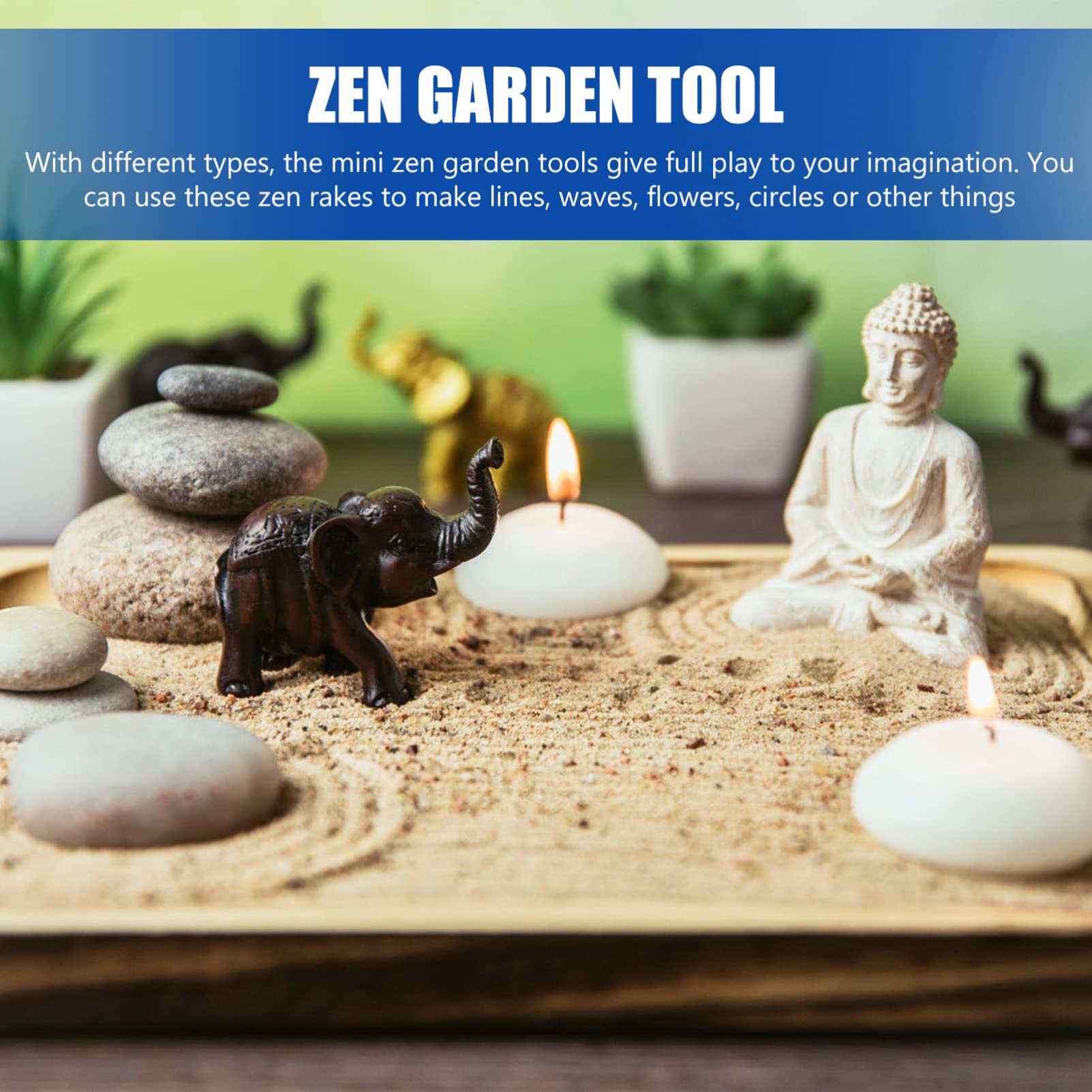 Zen Rake Sand Centerpieces Mini Zen Garden Rake Kit: Japanese Tabletop