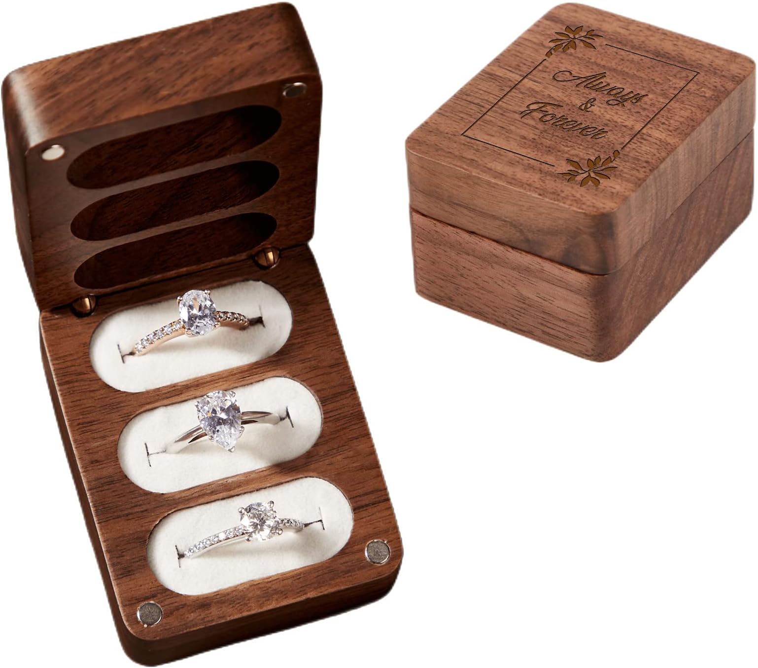 Amazon.com: MLIMH Custom Engraving Ring Gift Box Wooden Presentation ...