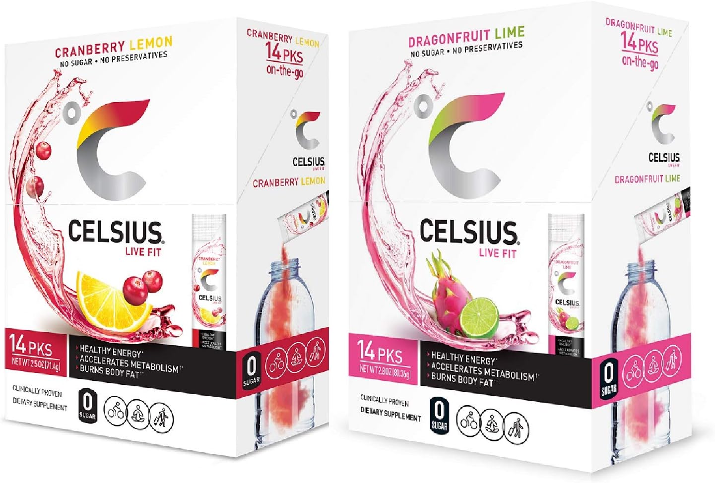 Amazon.com: CELSIUS HEAT On-the-Go Performance Energy Powder Stick ...