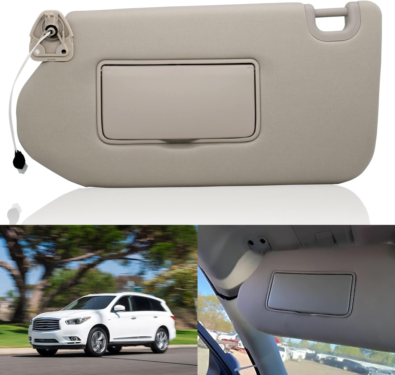 Amazon.com: Left Driver Side Sun Visor SunVisor with Light for Nissan ...