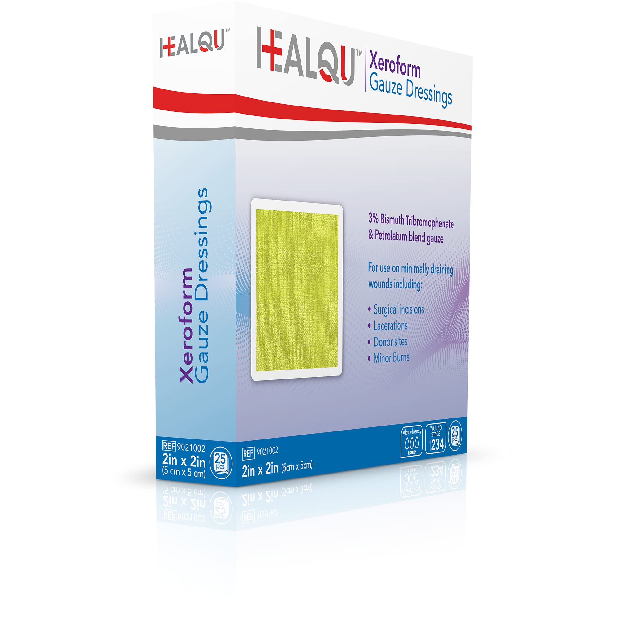 Buy HEALQU Medical Xeroform Petrolatum Dressing 2x2 - 25 Count - Non ...