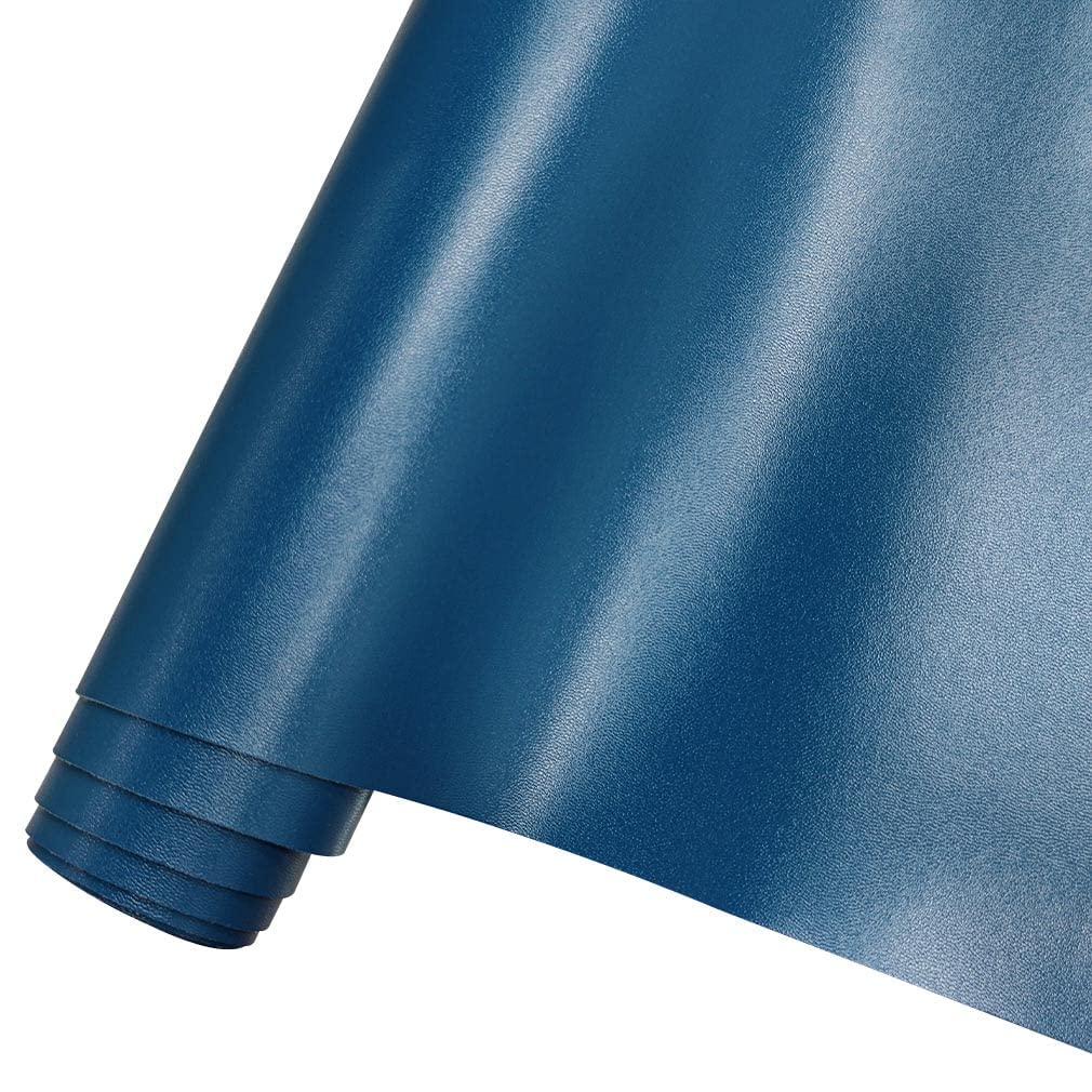 Amazon.com: HYANG Smooth Solid Color Blue Faux Leather Sheets 1 Rolls ...