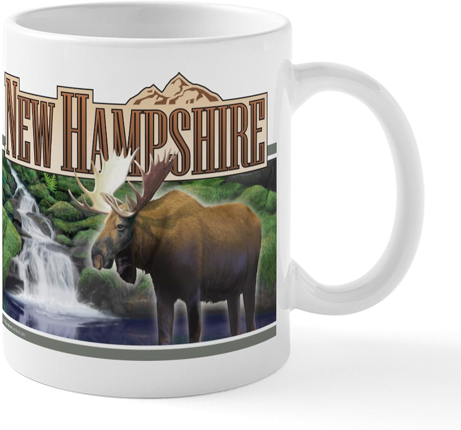 Amazon.com: CafePress New Hampshire Moose Mug 11 oz (325 ml) Ceramic ...