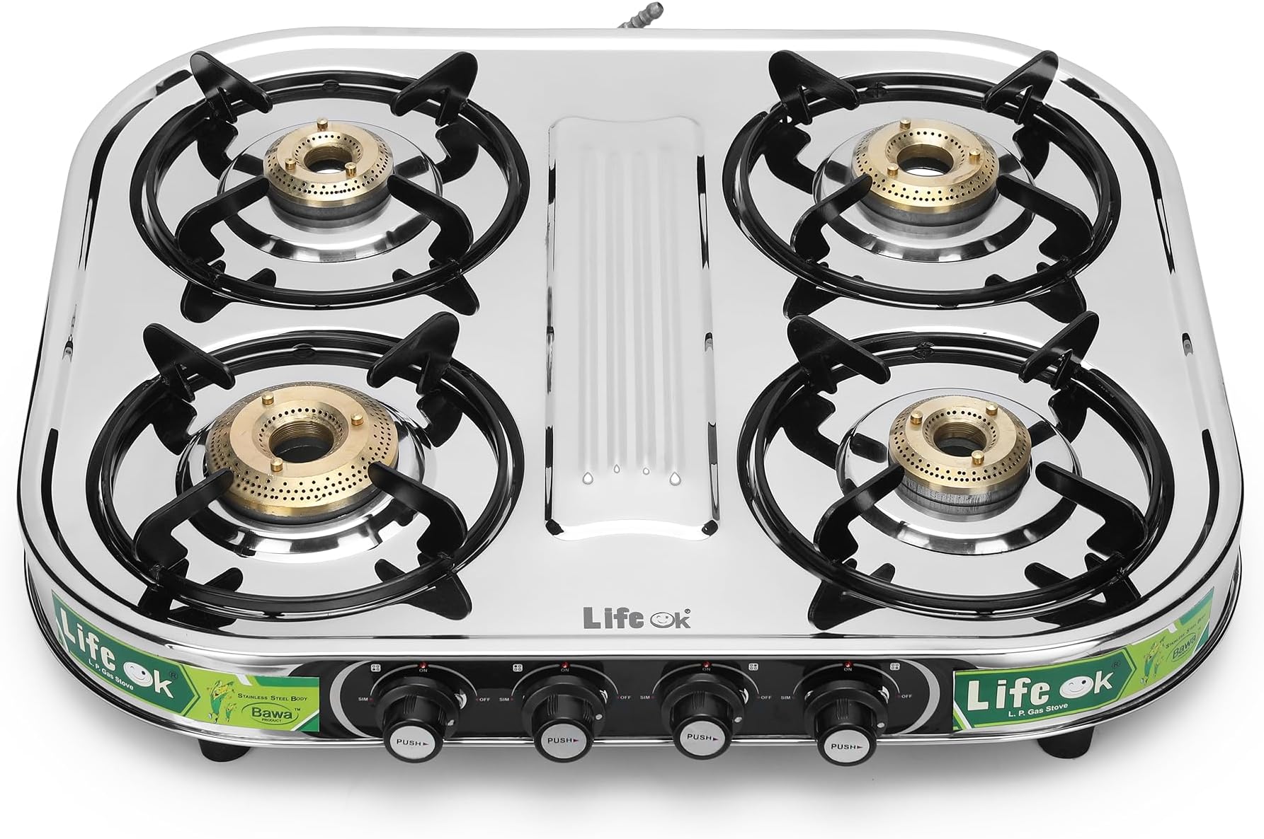 Sunflame Optra 4 Burner Gas Stove | Curved Edges Stainless Steel Body | 2-Years Product Coverage ...