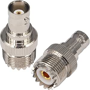 Amazon.co.jp: BOOBRIE 同軸コネクタ M型 UHFメス⇔BNCメス変換 UHFコネクタ SO239 同軸コネクタ MJコネクタラジオSDR アマチュア無線アンテナ ...