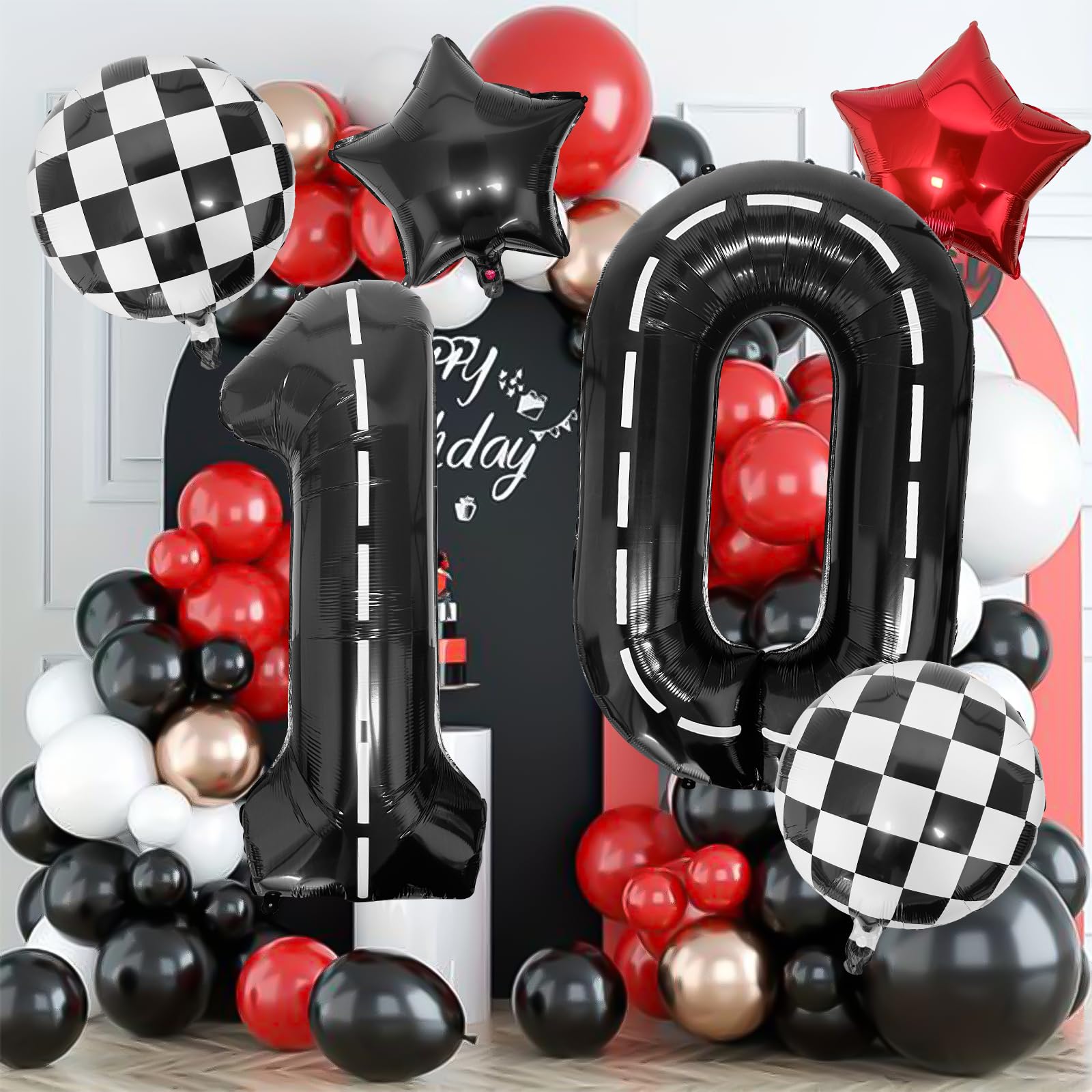Snapklik.com : Race Car Balloons 40 Inch Racetrack Number 0 Balloon ...