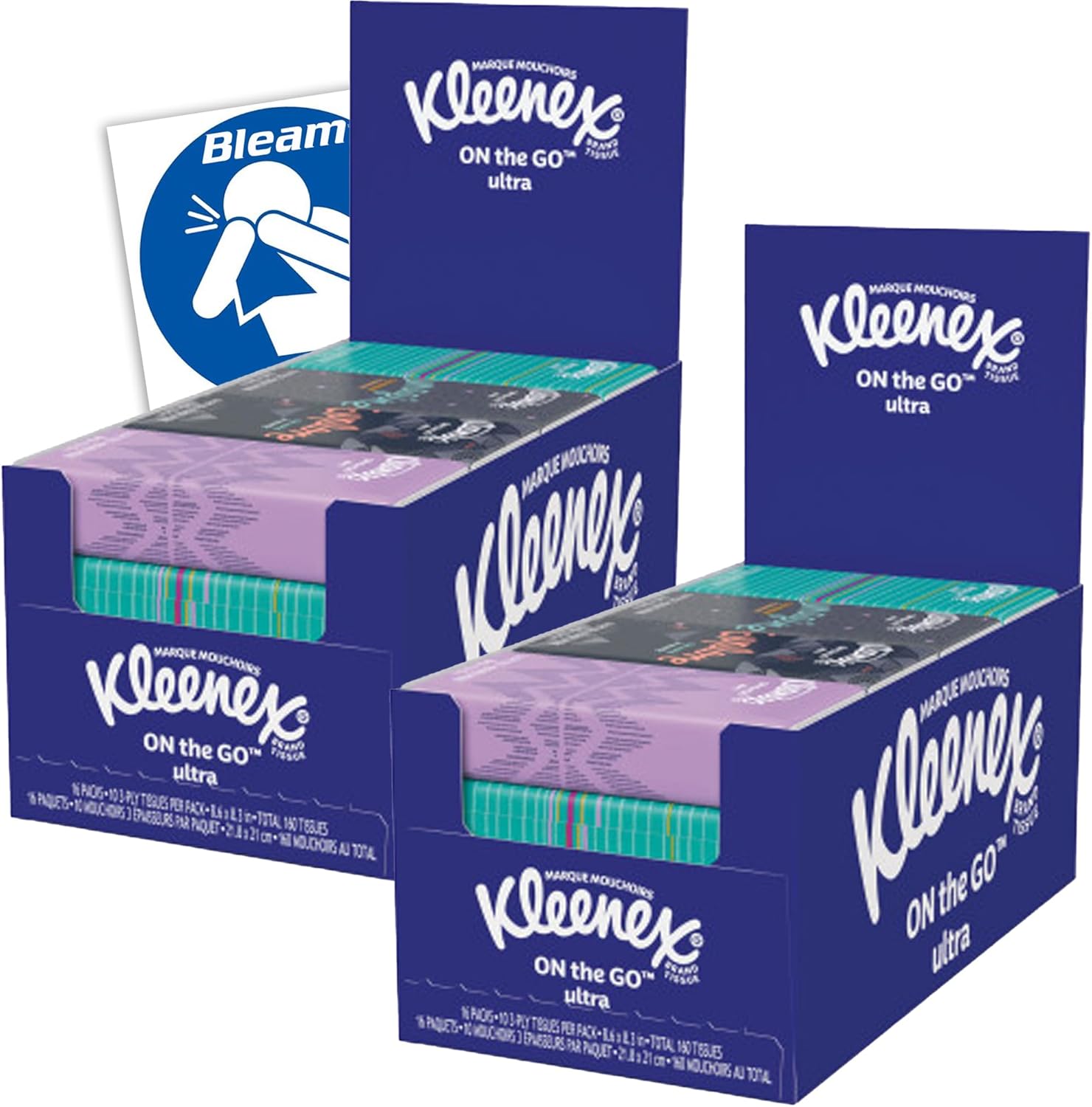 Amazon.com: Bleam Kleenx Travel Tissues On The Go 3 Ply Facial Tissues ...