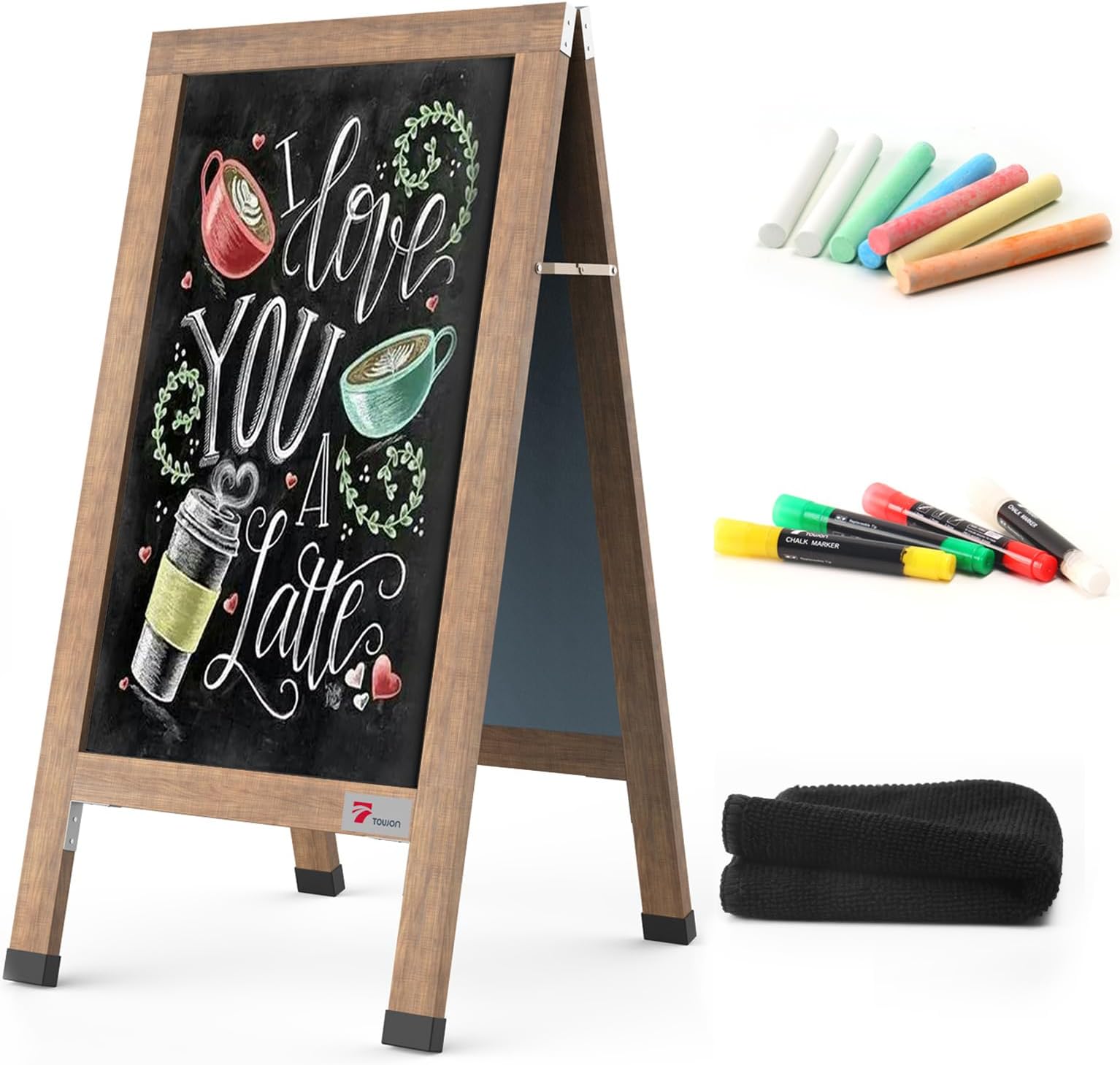 A-Board Chalkboard Pavement Sign, TOWON Large 100x50cm A-Frame Display ...