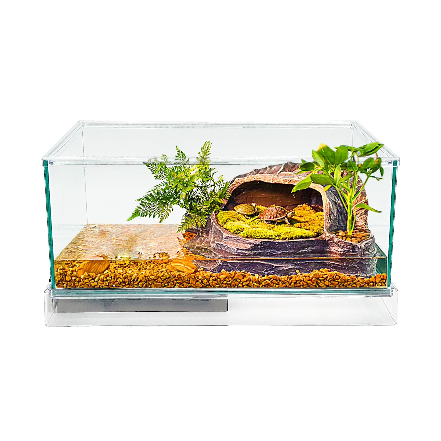 Reptile Growth Clear Glass Turtle Tank, 360°View Rimless Glass Tank for ...