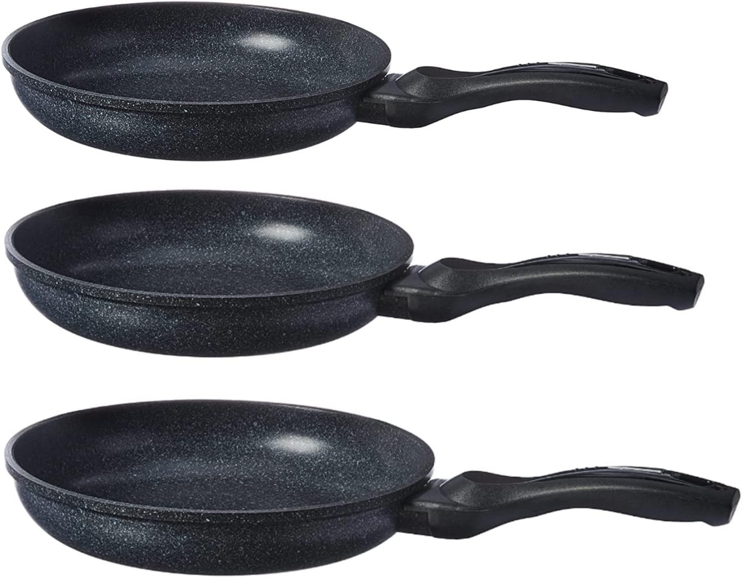 Amazon.com: 3 PC Mega Cook Marble Coating Fry Pan Set: Home & Kitchen