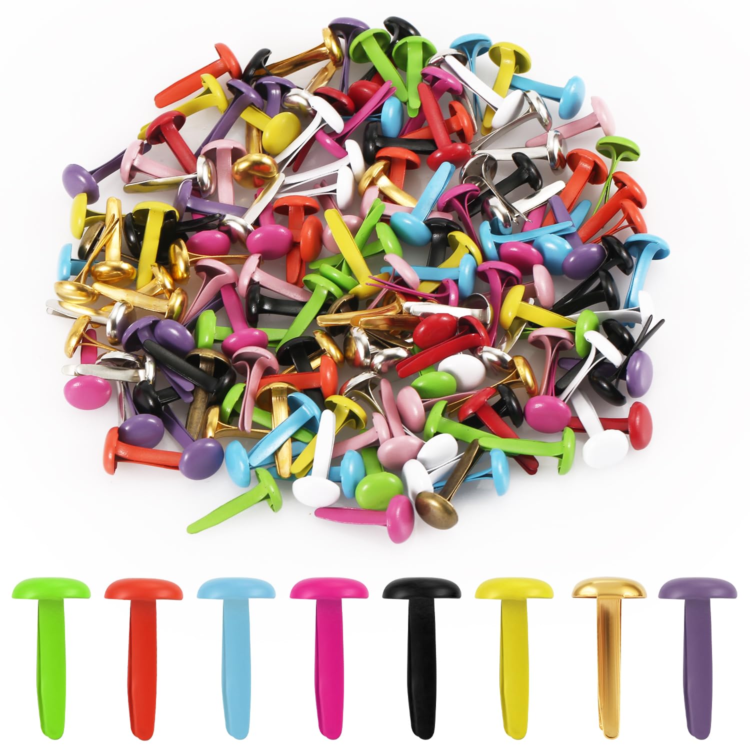 Amazon.com : 150pcs Paper Fasteners, Mini Brad Round Fastener Paper ...