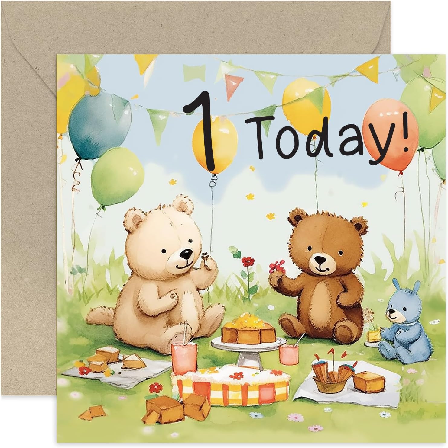 Amazon.com : Old English Co. 1st Birthday Card for Boy or Girl - Cute ...
