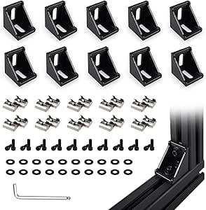 Amazon.com: 10 Sets Black 4040 Aluminum Extrusion Corner Bracket Kit ...