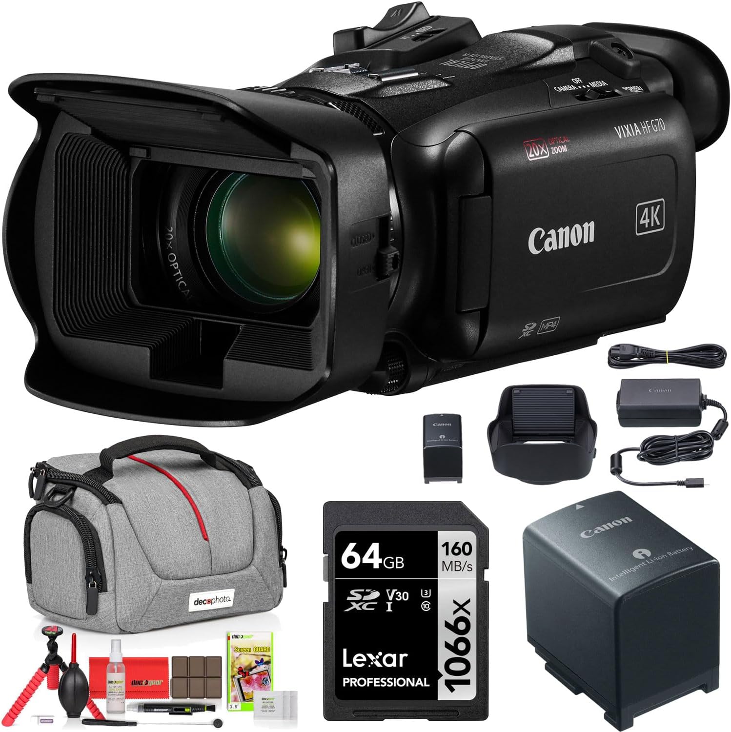Amazon.com : Canon Vixia HF G70 UHD 4K Camcorder Bundle BP-820 Lithium ...