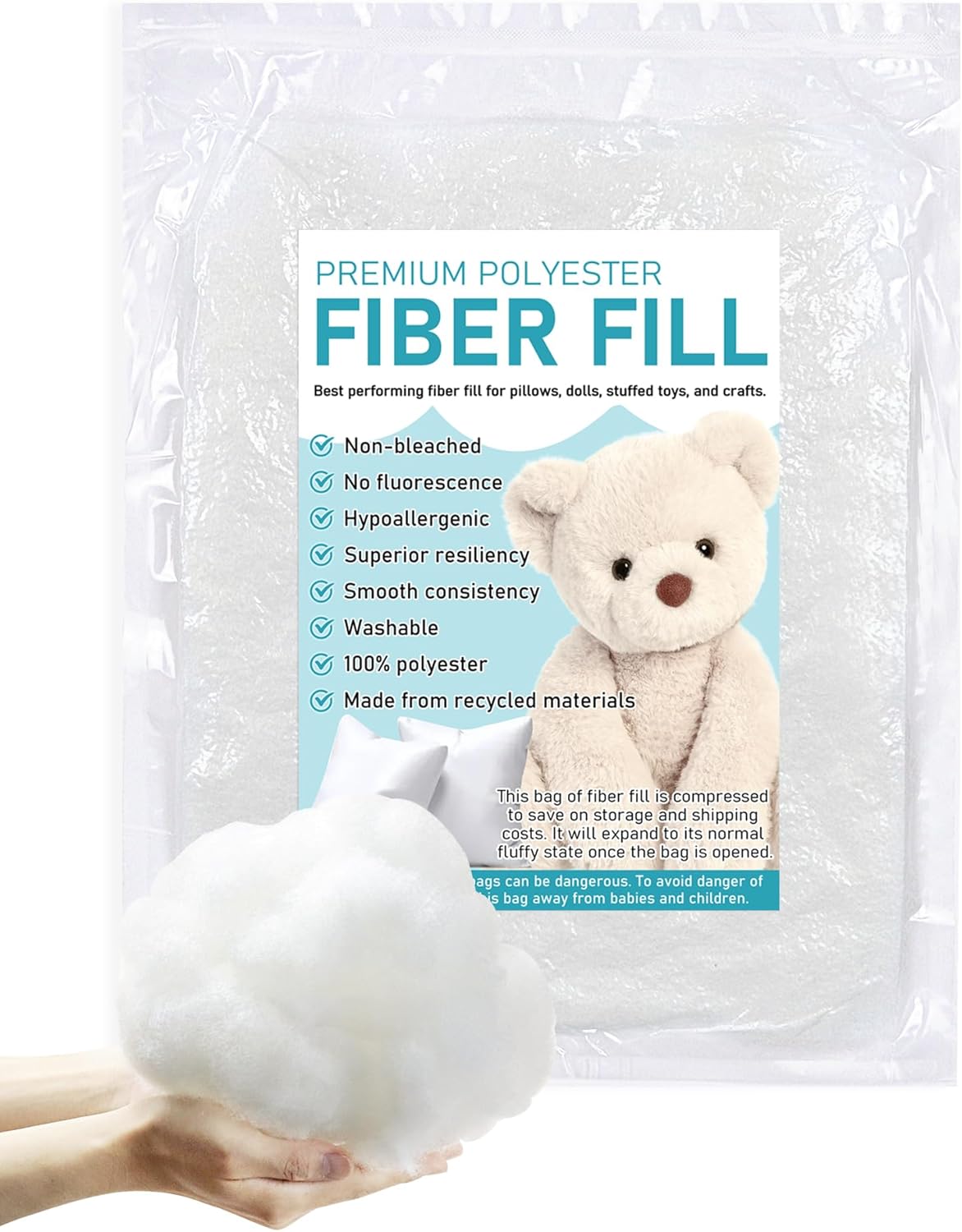 Amazon.com: FIVEIZERO 100g /3.5oz Polyester Premium Fiber Fill - Bulk ...