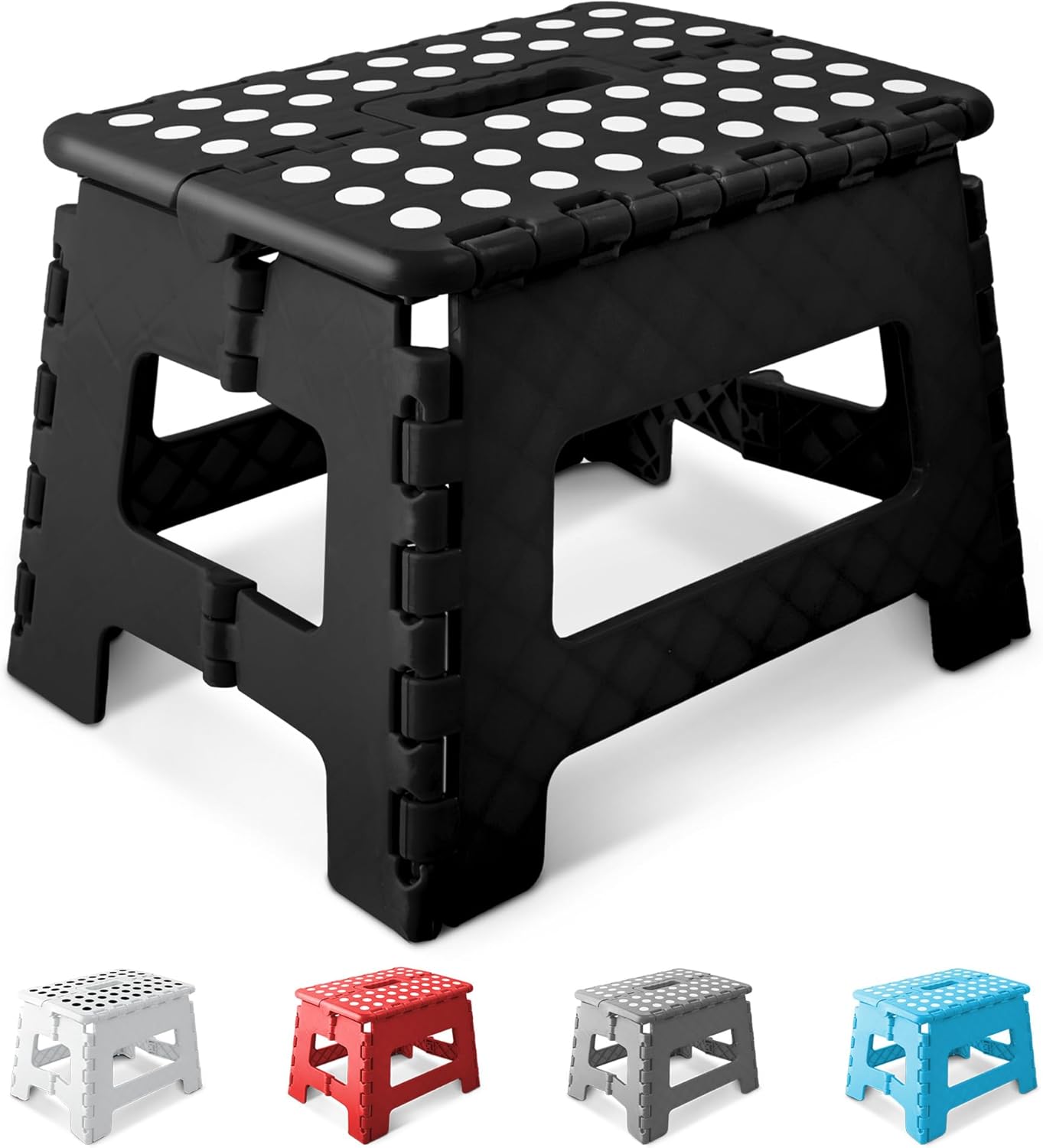 KEPLIN 9 Inch Heavy Duty Folding Step Stool | Non-Slip Foldable ...