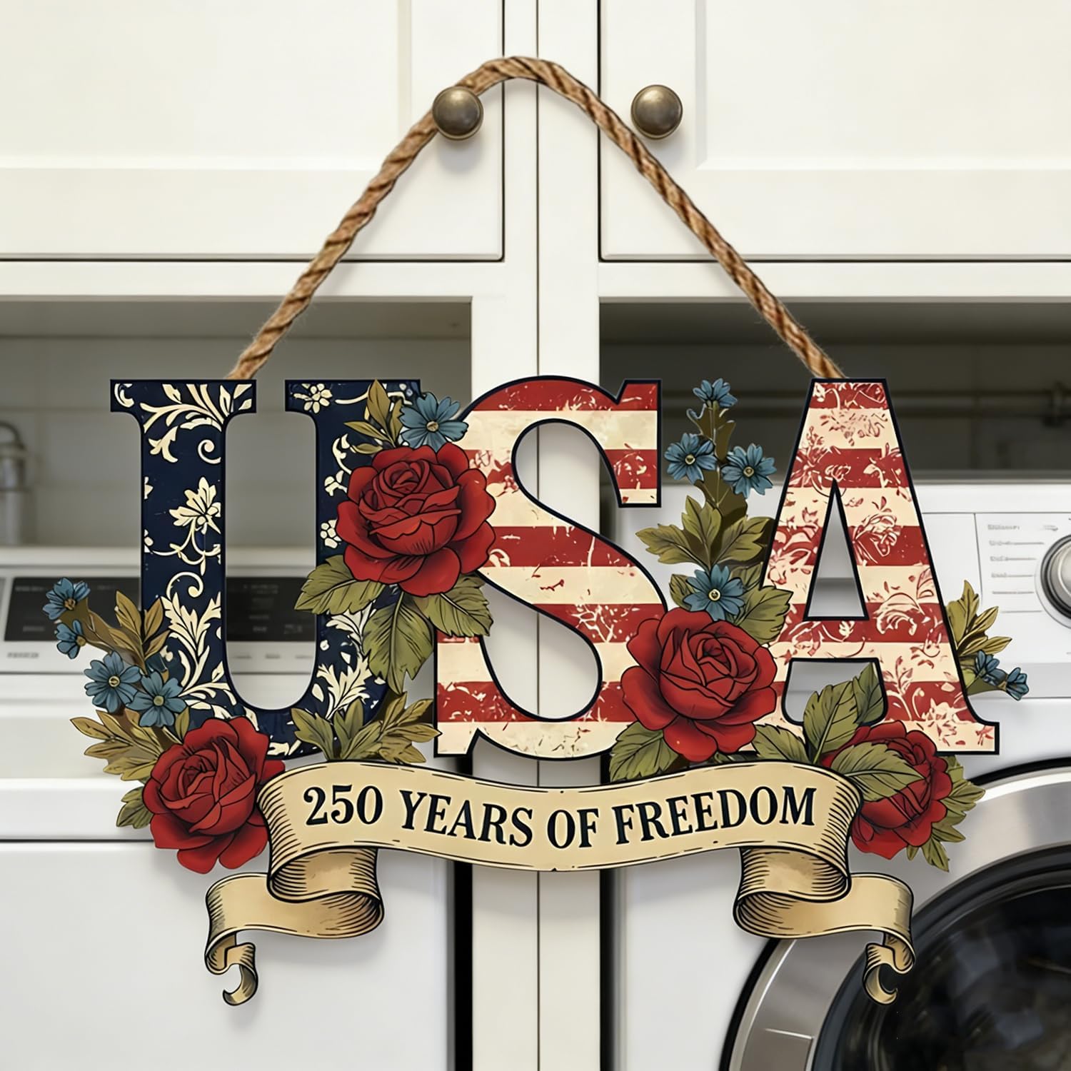 Amazon.com: 250th Anniversary Decoration USA of Freedom Door Sign ...