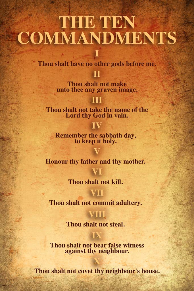 Religious Bible Poster: The Ten Commandments Wall Philippines | Ubuy