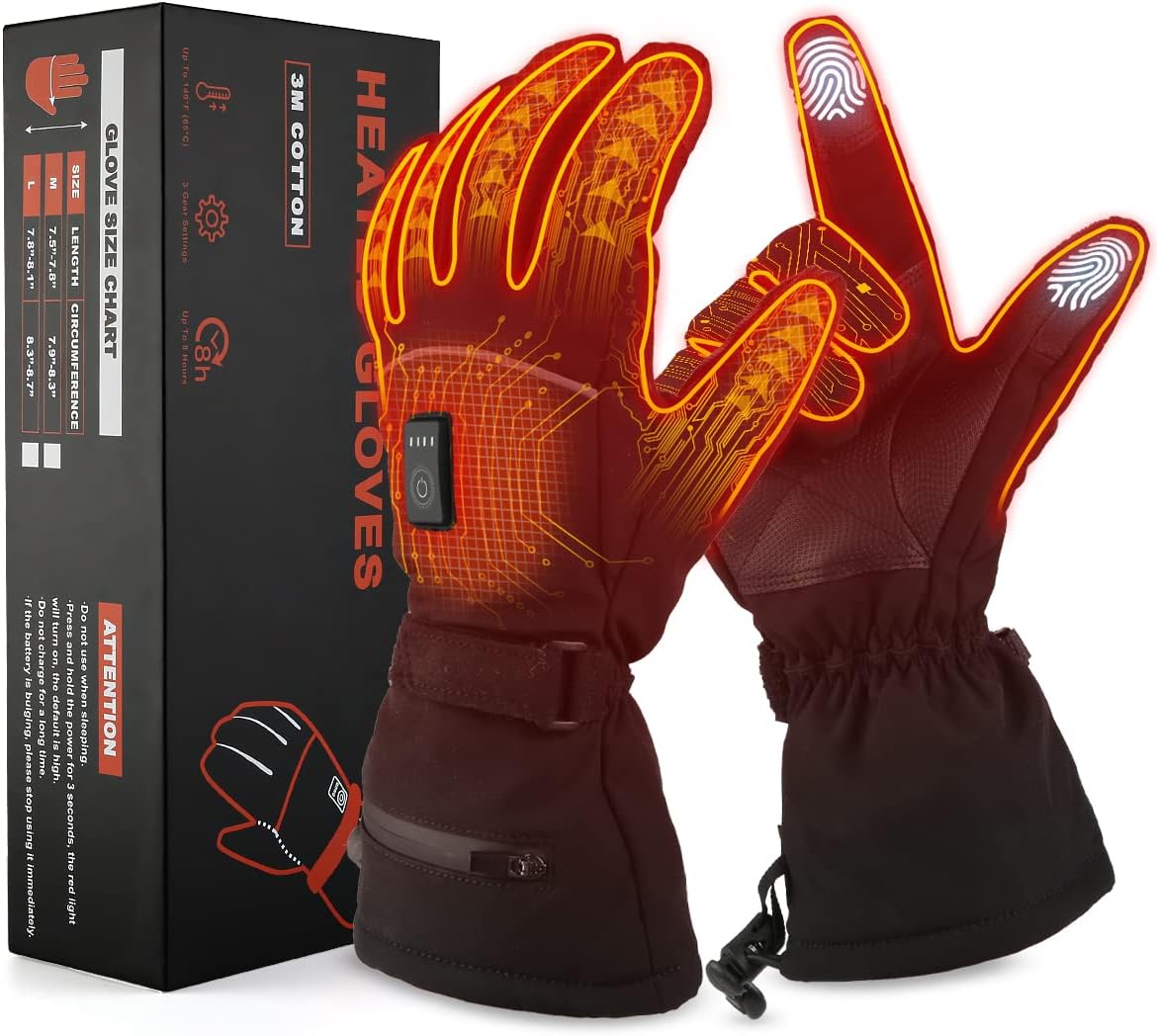 Amazon.com: BECDXPal Electric Battery Heated Gloves, Adjustable ...