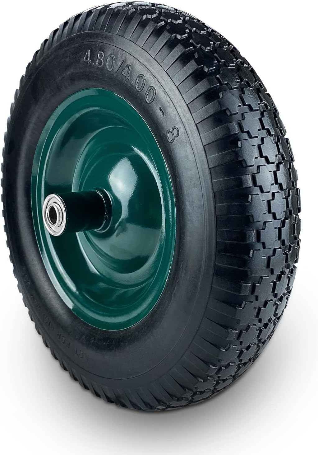 Amazon.com: 16" Flat Free Pneumatic 4.80/4.00-8" Solid Tire with 5/8 ...