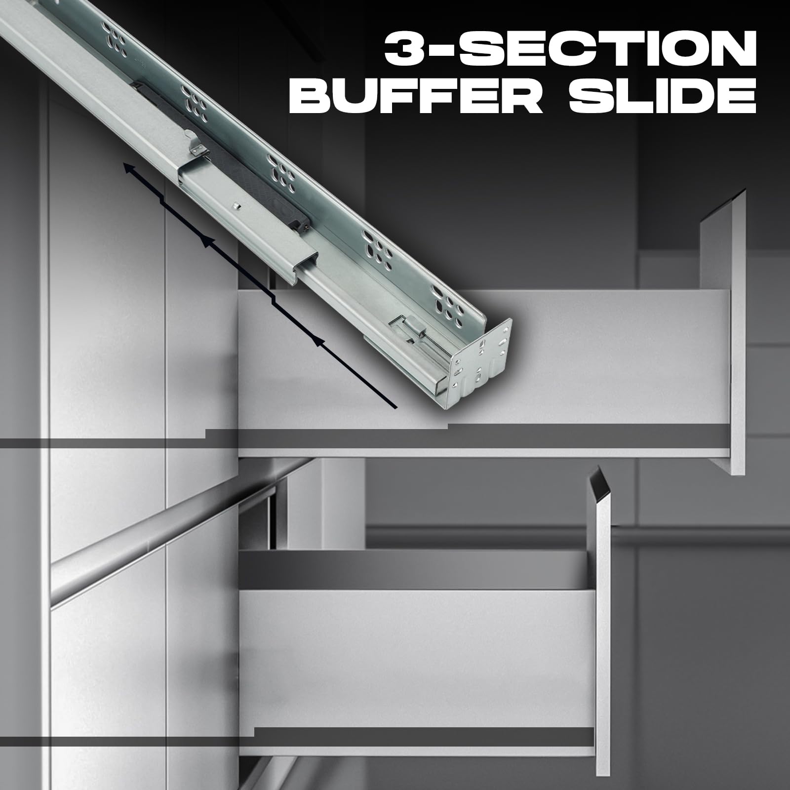 Snapklik.com : Undermount Drawer Slides 4 Pair, Soft Close Drawer ...