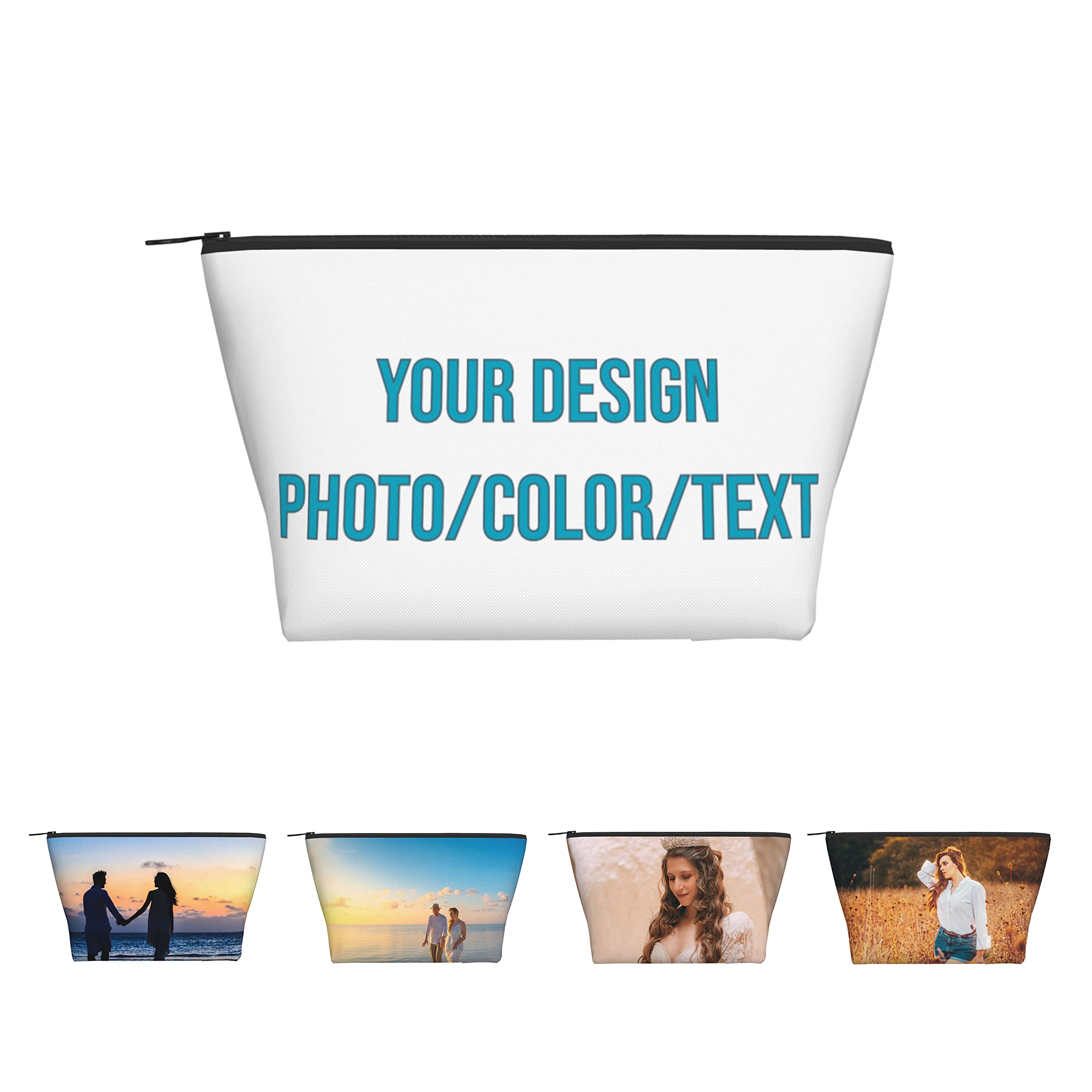 Amazon.com: Custom Makeup Bag Design Your Own Photo Text Personalized ...