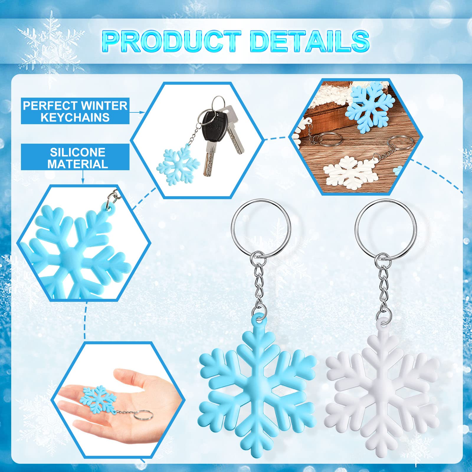 White Snowflake Keychains Vintage Gold/white Snowflake Keychain