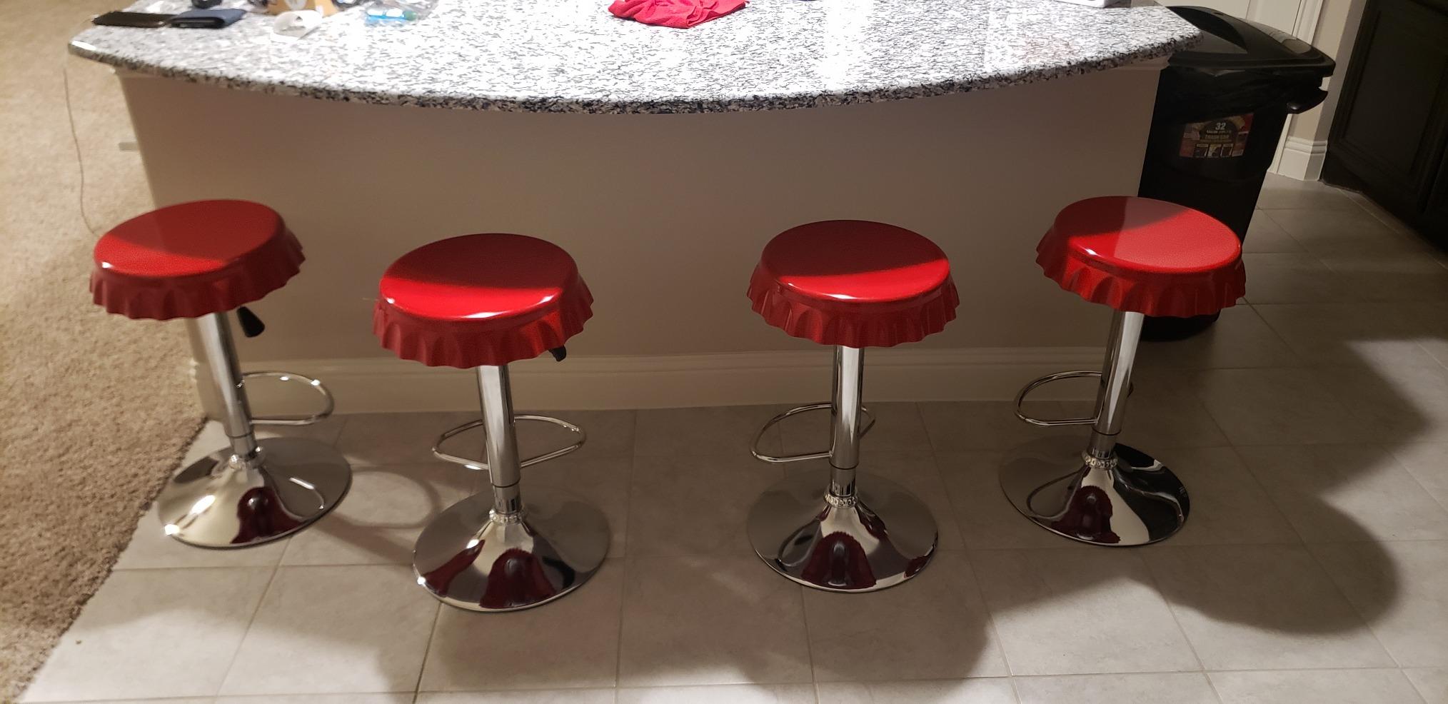 Amazon.com: Amerihome BS107SET Soda Cap Bar Stool Set, Red, 2-Piece ...