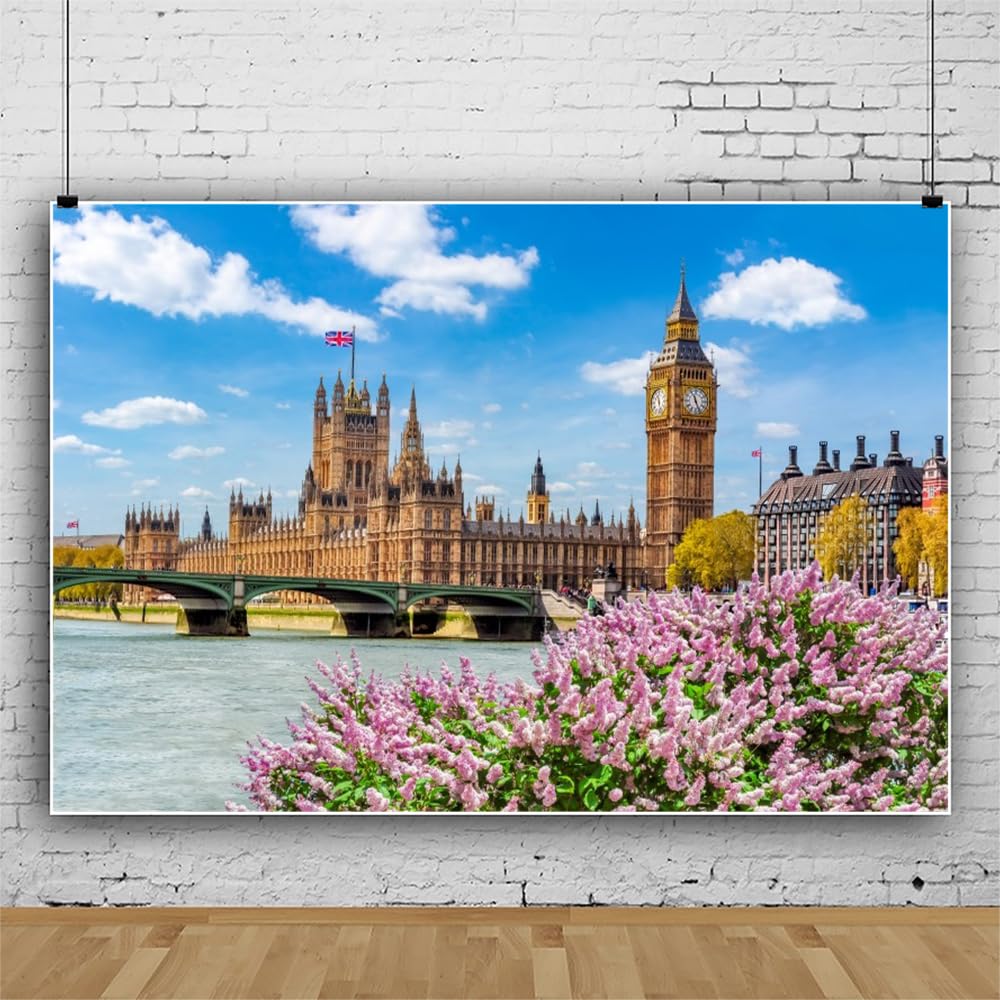 Amazon.com : ChloropLastid London Big Ben Backdrop 10x8ft Spring ...