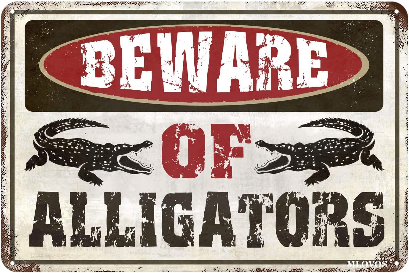 MLOVOS Warning The Alligator Signs Beware of Alligator Metal Sign for ...