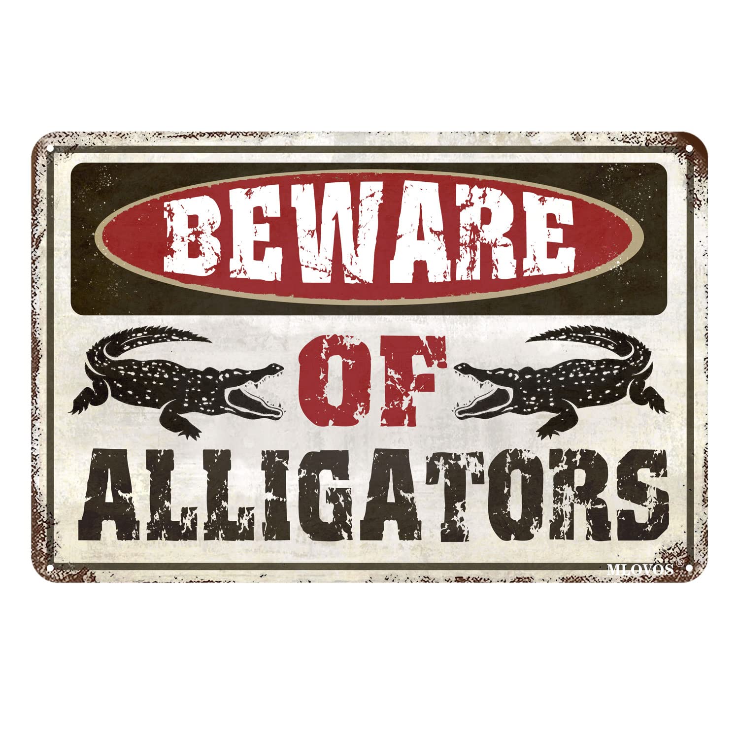 Amazon.com: MLOVOS Metal Sign Warning The Alligator Signs Beware of ...