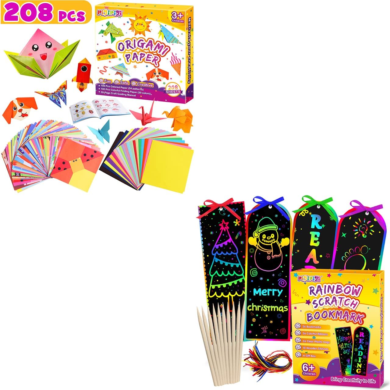 Amazon.com: pigipigi Scratch Bookmarks Art for Kids - Scratch Paper Art ...