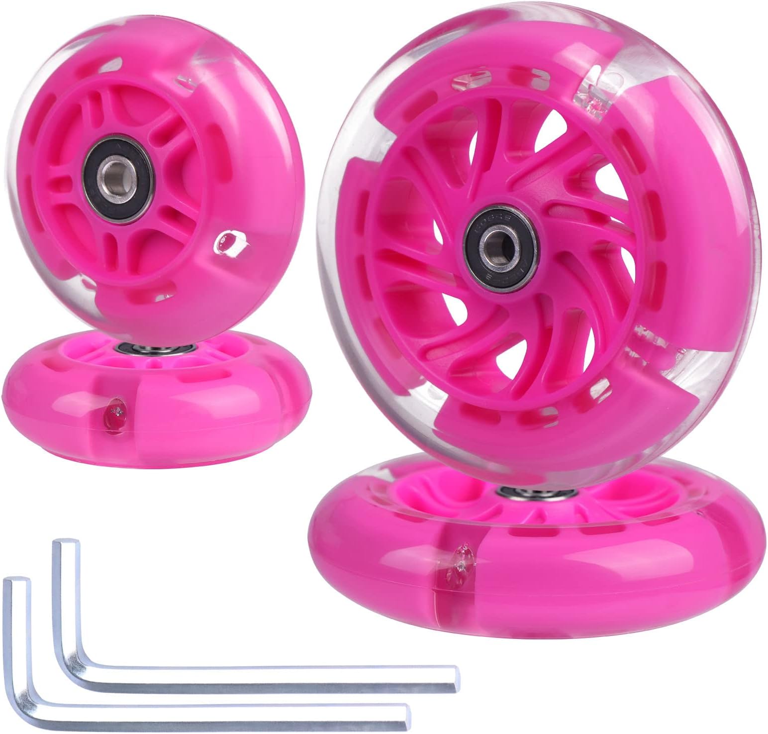 Amazon.com: Gladeer 4-Pack Light Up Scooter Wheels 120mm & 80mm Scooter ...