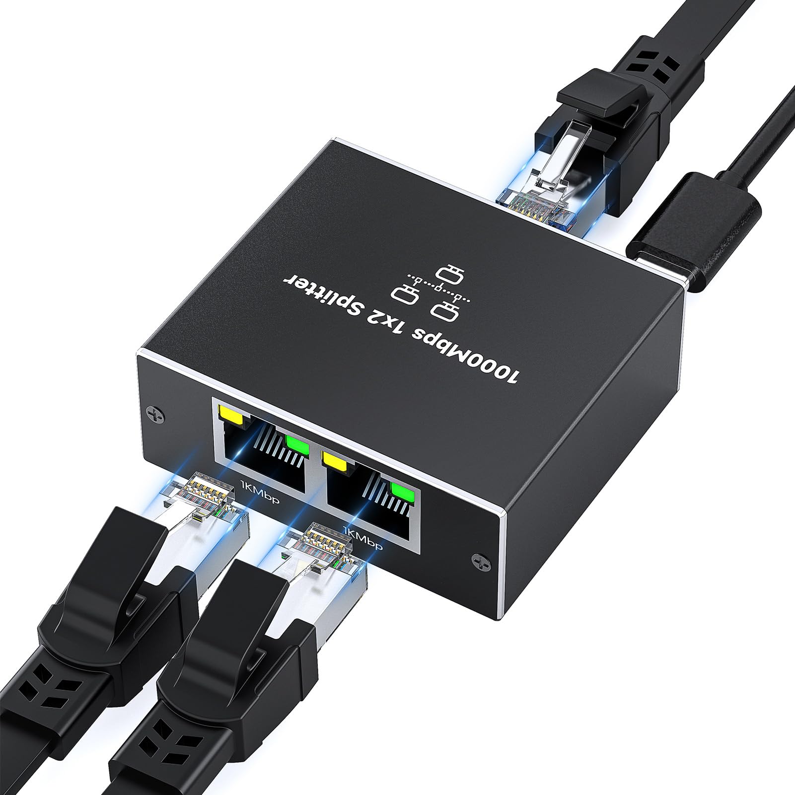Amazon.com: Ethernet Splitter 1 to 2, gliship 1000Mbps High Speed ...