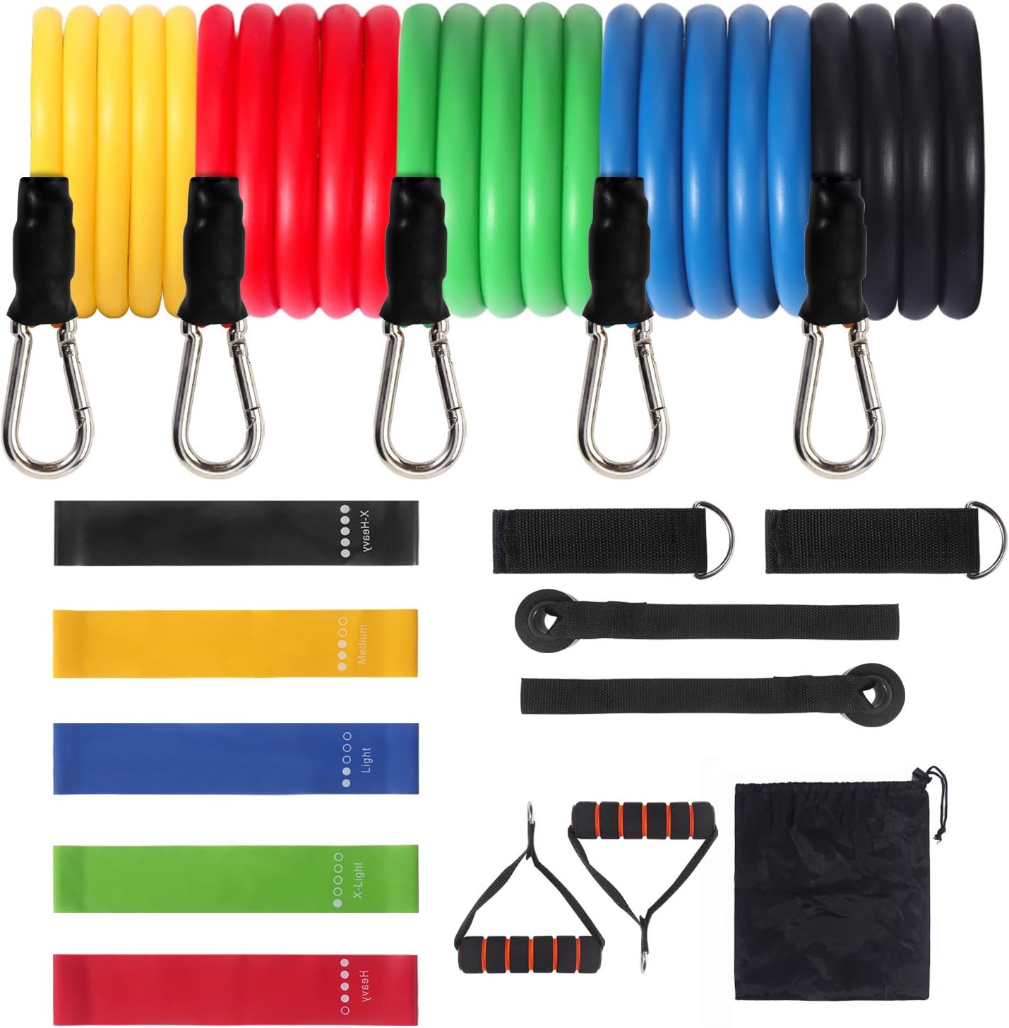 Amazon.com: erzhiata Resistance Bands Set(17pcs),Workout Bands,5 ...