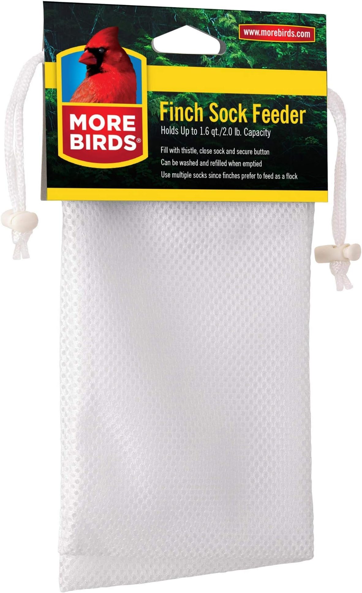 Amazon.com : More Birds Finch Sock Bird Feeder, Nyjer or Thistle Seed ...