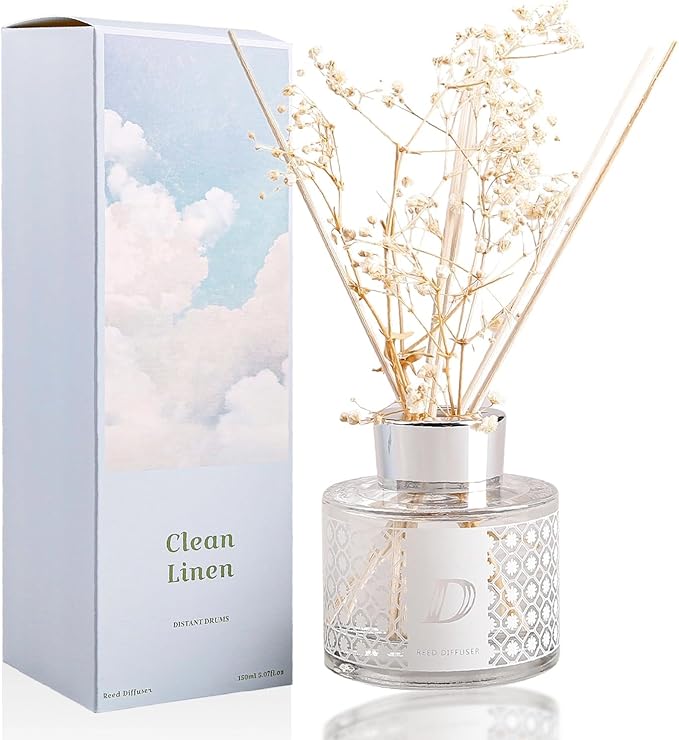 Amazon.com: Clean Linen Reed Diffusers for Home,Natural Flower Woody ...