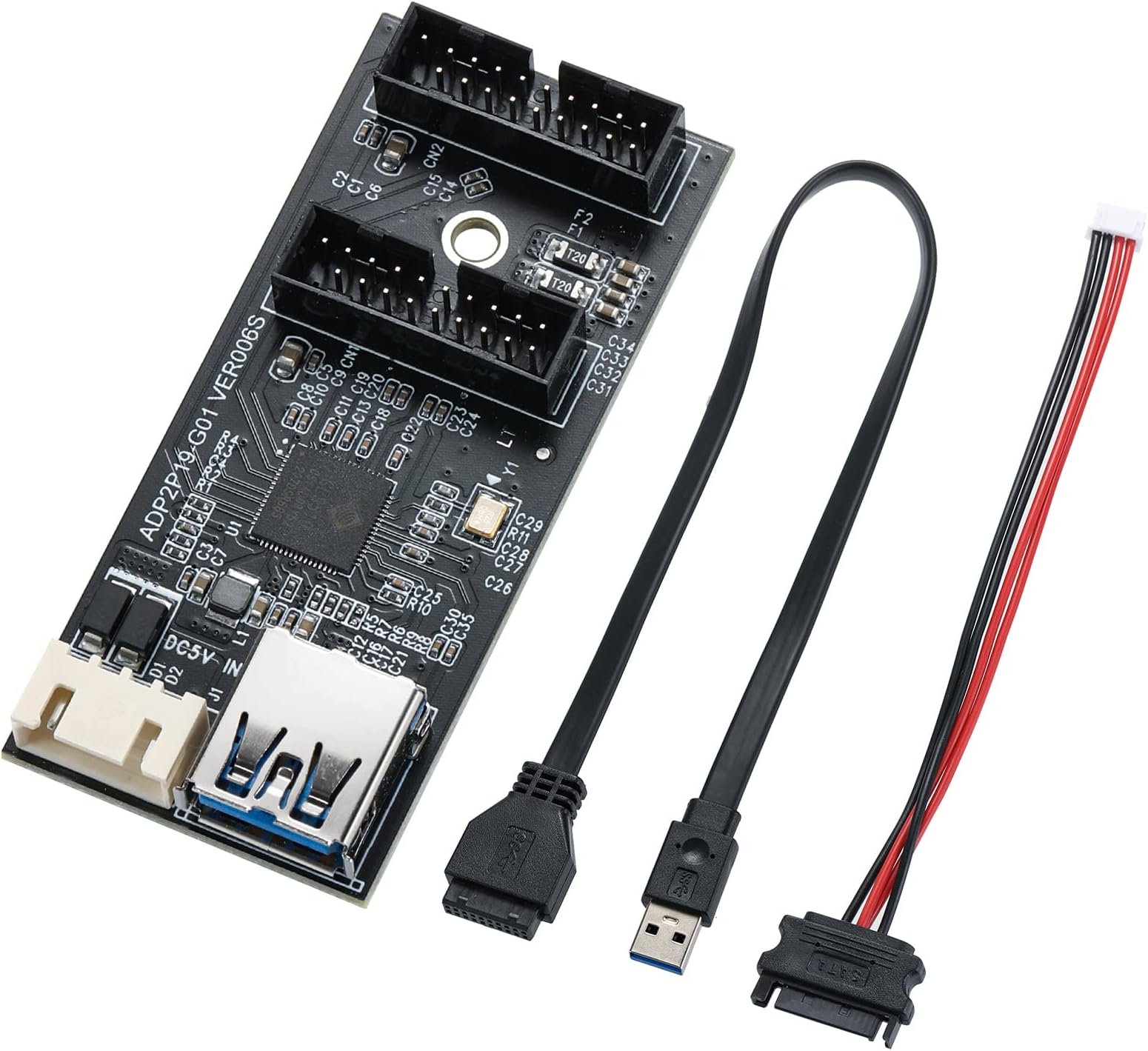 BEYIMEI USB3.2 19PIN to Internal Dual USB 3.2 GEN1 19PIN Adapter Card ...