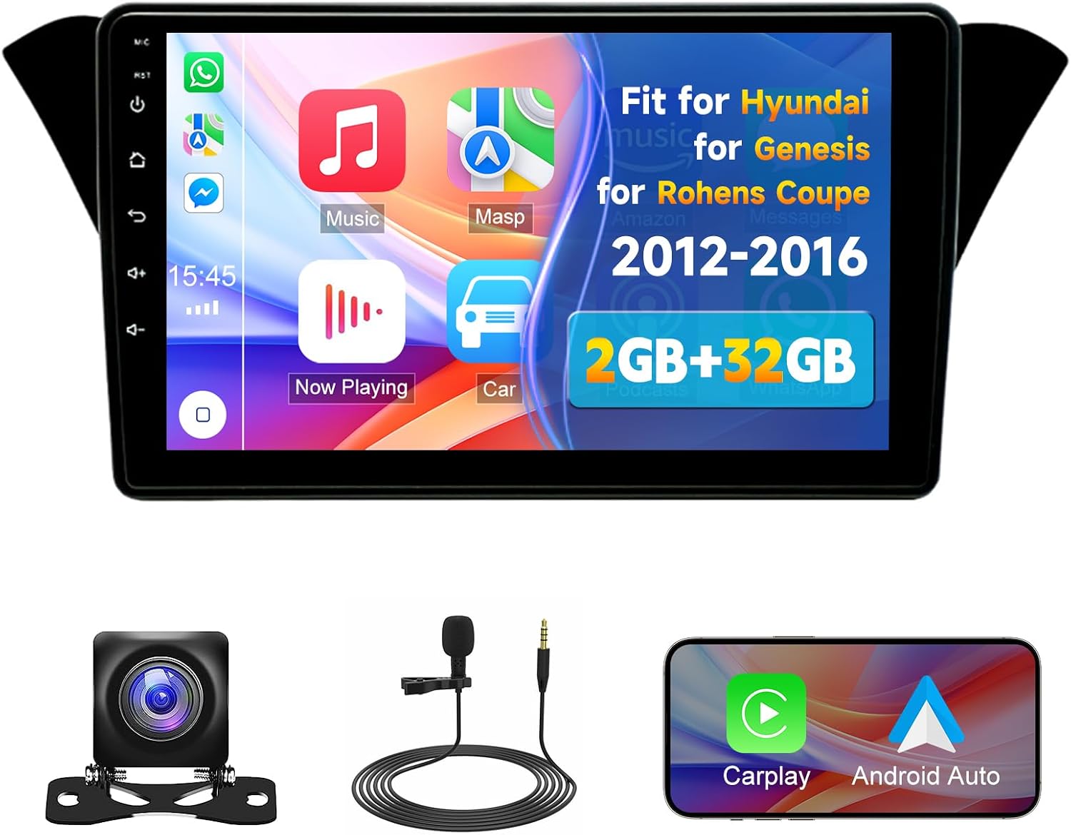 Amazon.com: Slakerbe 2GB+32GB Car Radio Stereo Fit for Hyundai for ...