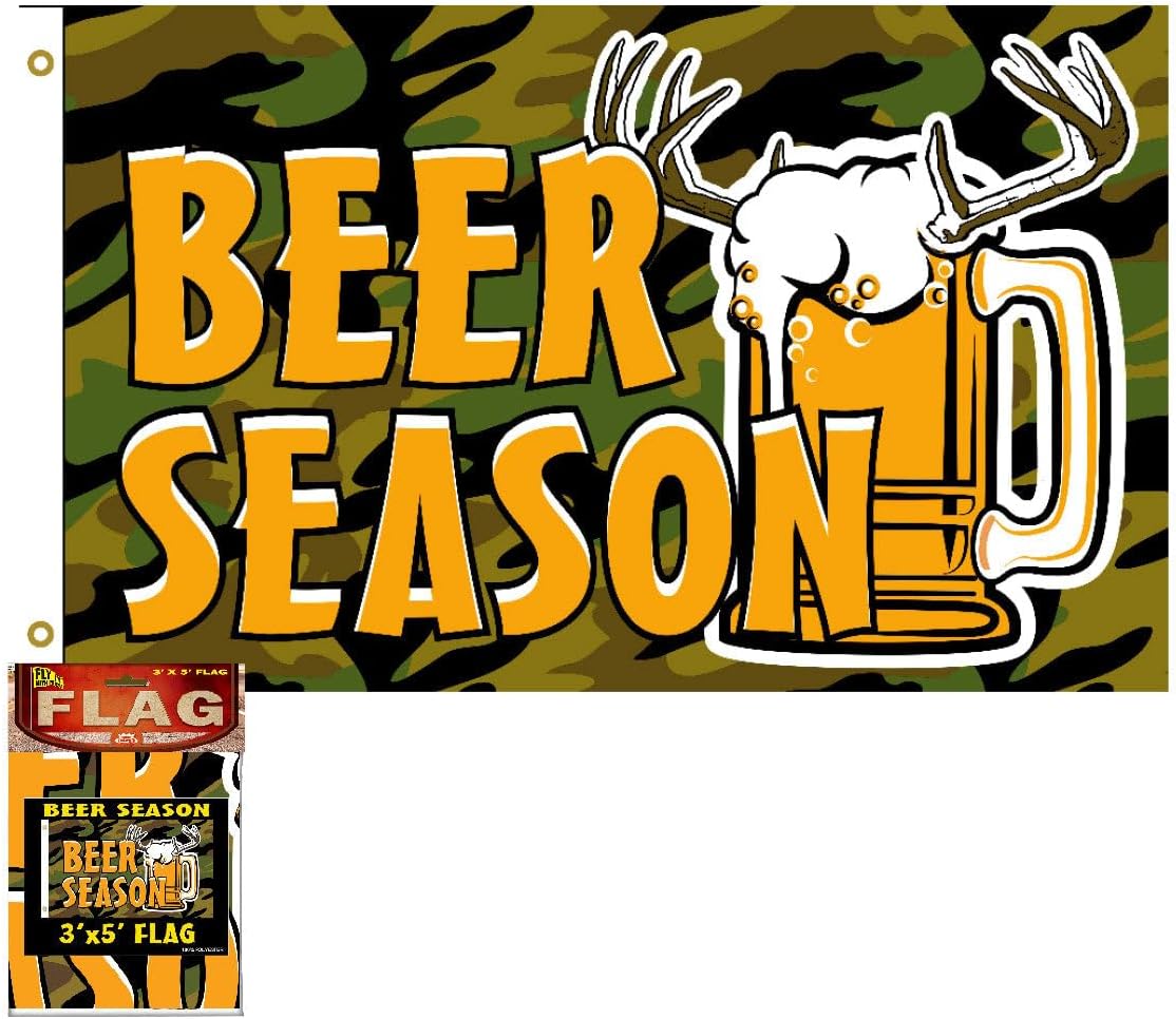 Amazon.com : 3x5FT Durable Beer Season Flag Funny Camp Deer Hunter Dad ...