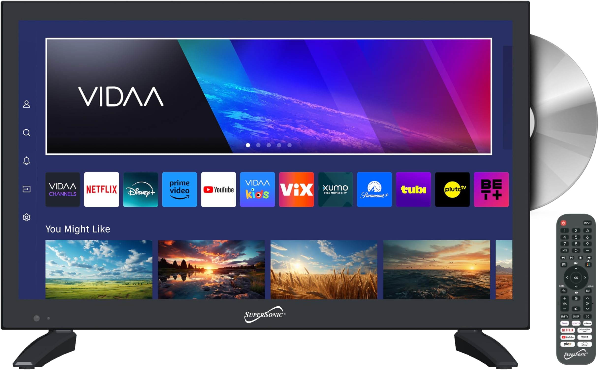 Amazon.com: Supersonic SC-1926DVD 19-inch LED Smart HDTV w/DVD Player ...