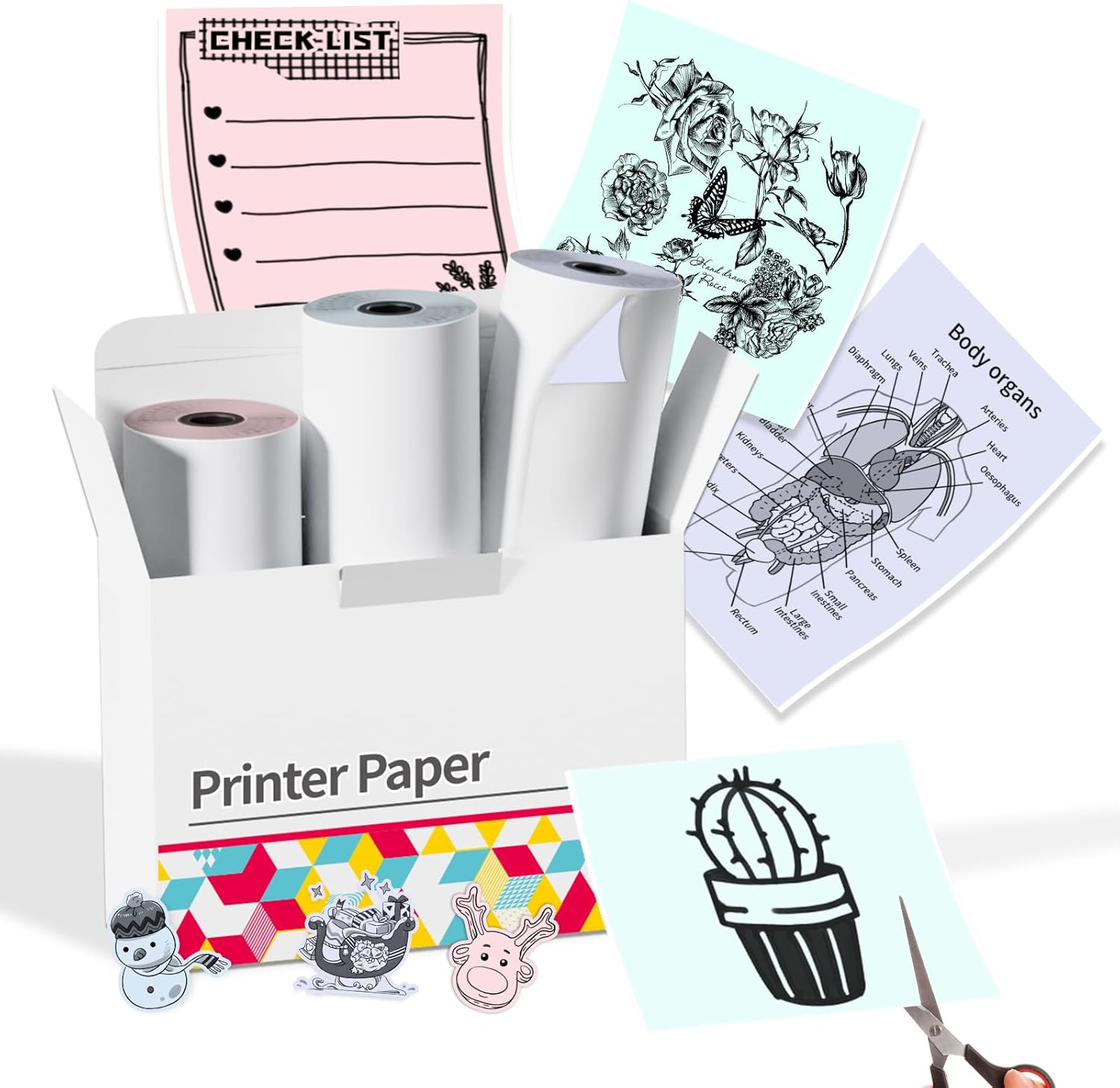 Amazon.com : Memoking HD M02 Thermal Printer Stickers, Color Sticker ...