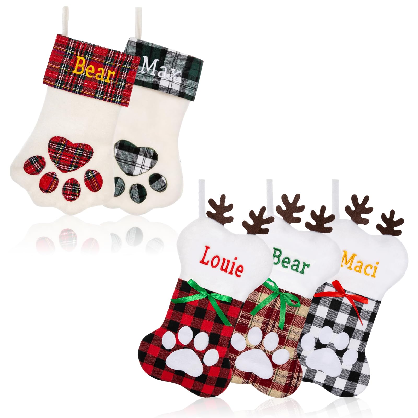 Amazon.com: Personalized Christmas Stockings Dogs Cats Custom Name 18 ...