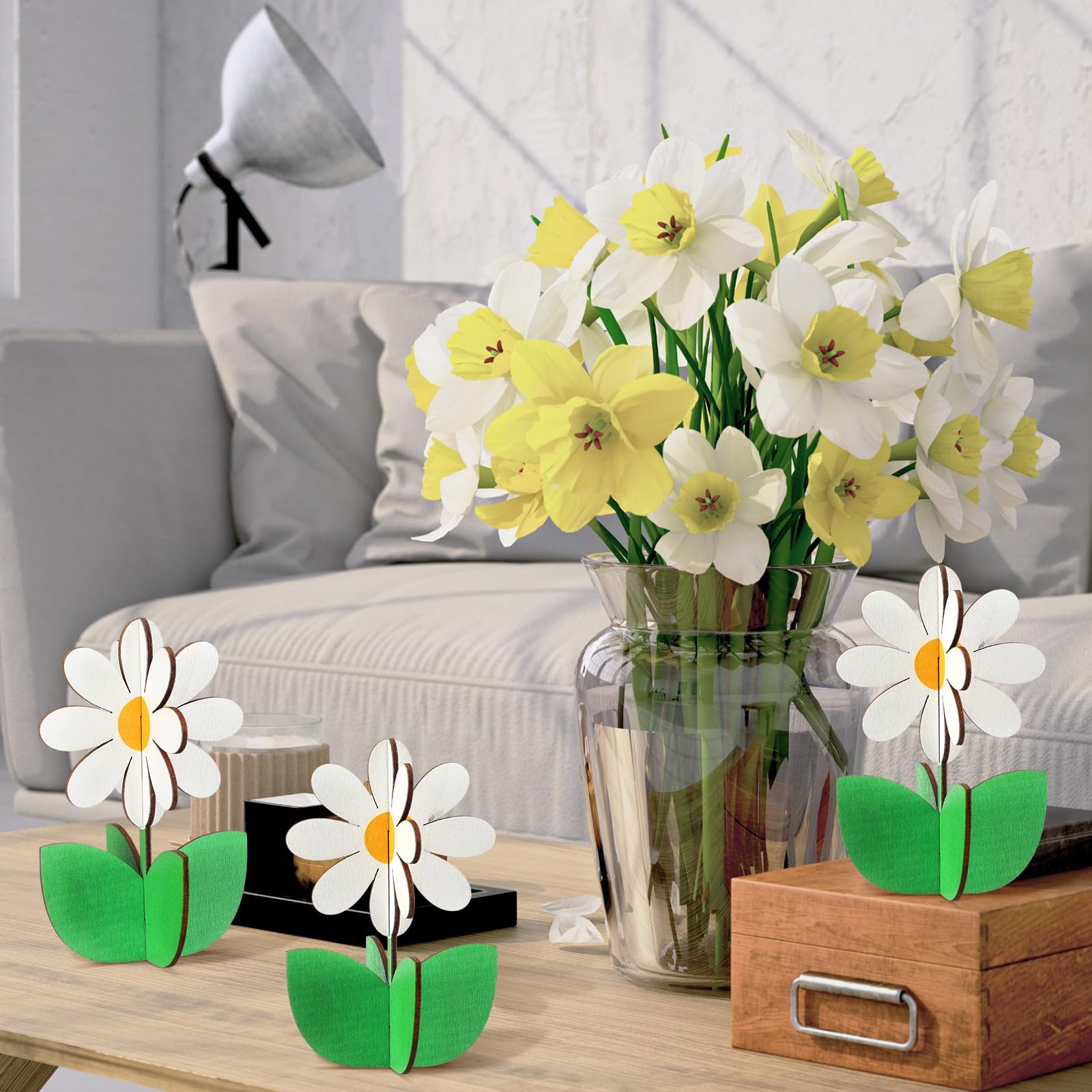 Daisy Table Decorations Bouquets With Vase Daisy Rustic For Kitchen