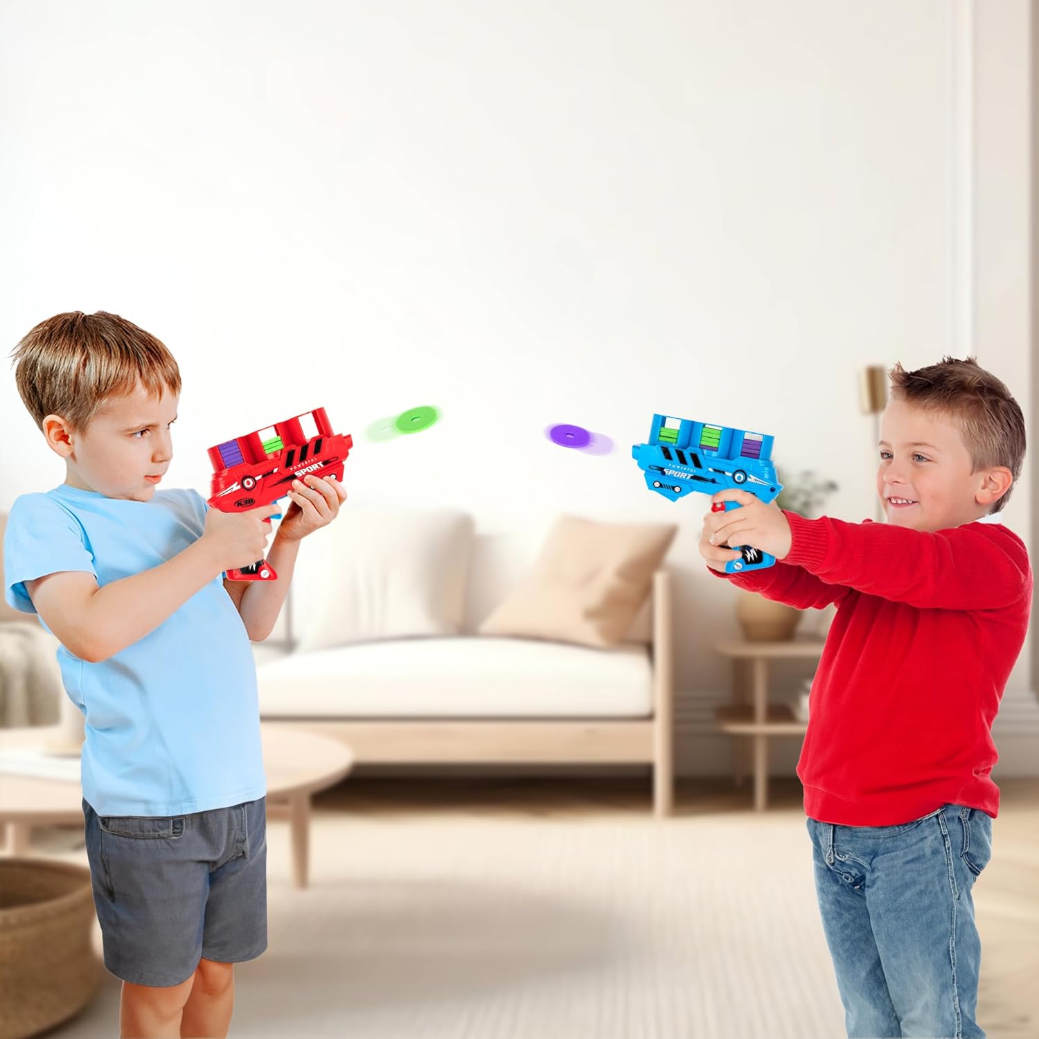 ArtCreativity Foam Disc Launcher, Set of 2 Disk Shooter Toy Guns with 2 ...