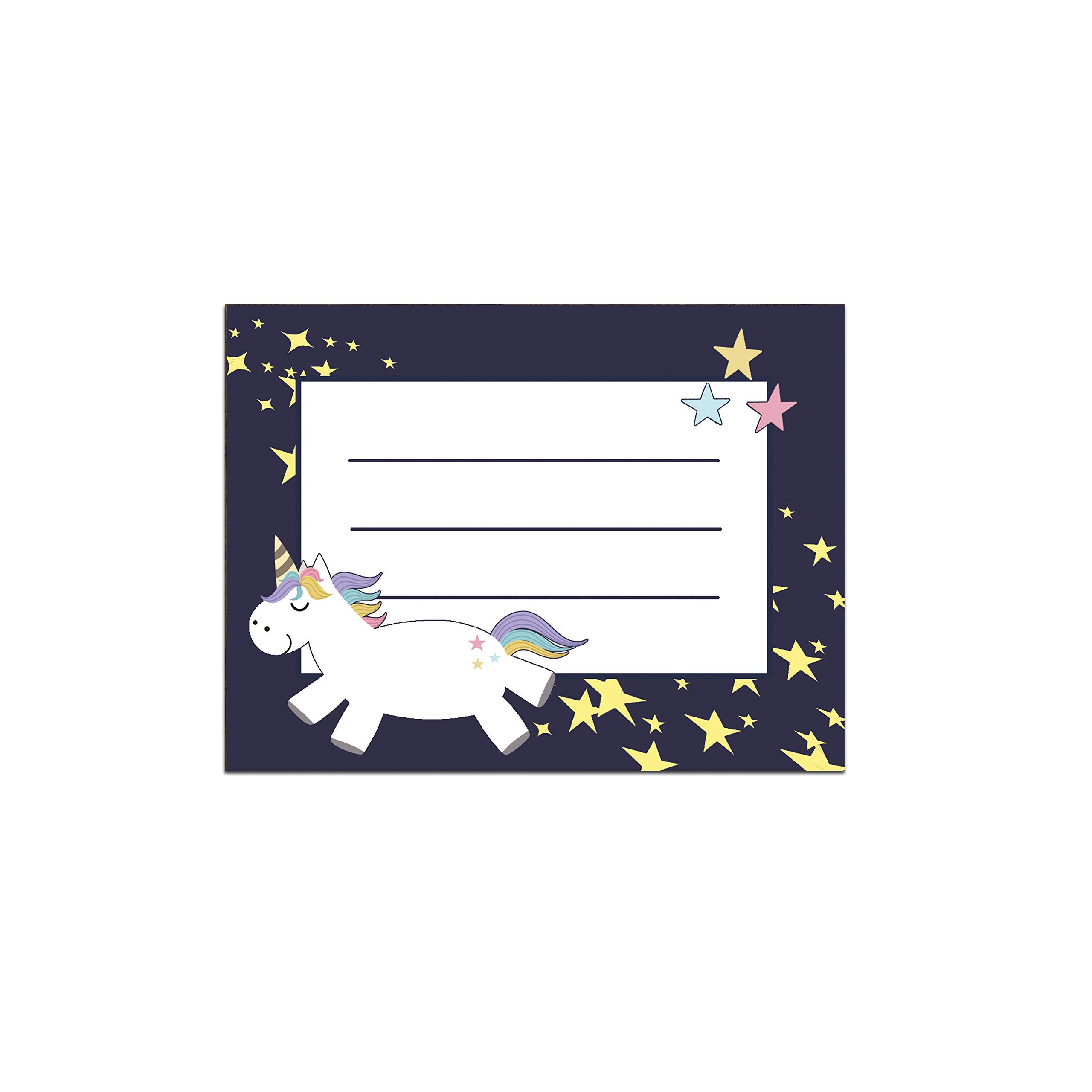Nastami 20 Book Labels Unicorn Name Stickers School : Amazon.co.uk ...