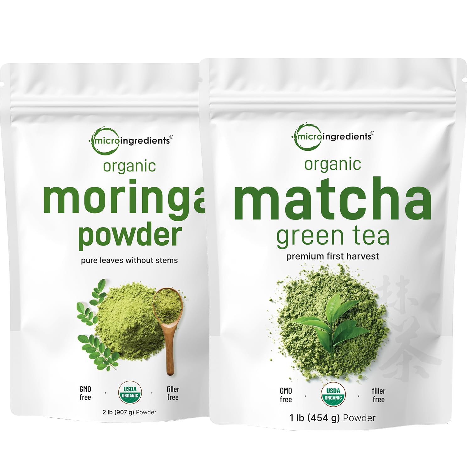 Amazon.com: Micro Ingredients Matcha Green Tea Powder 1lb & Moringa ...