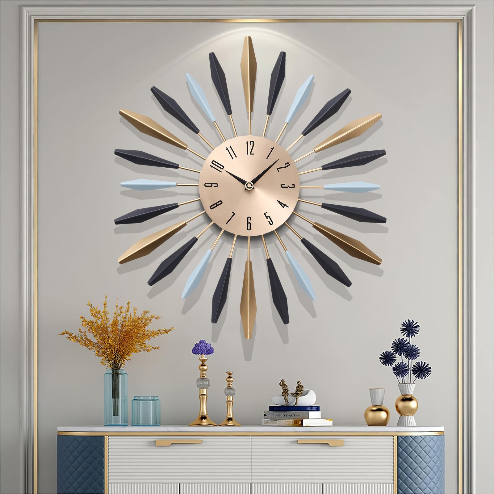 Warmiehomy Wall Clock for Living Room Modern 55cm Large Wall Clock ...
