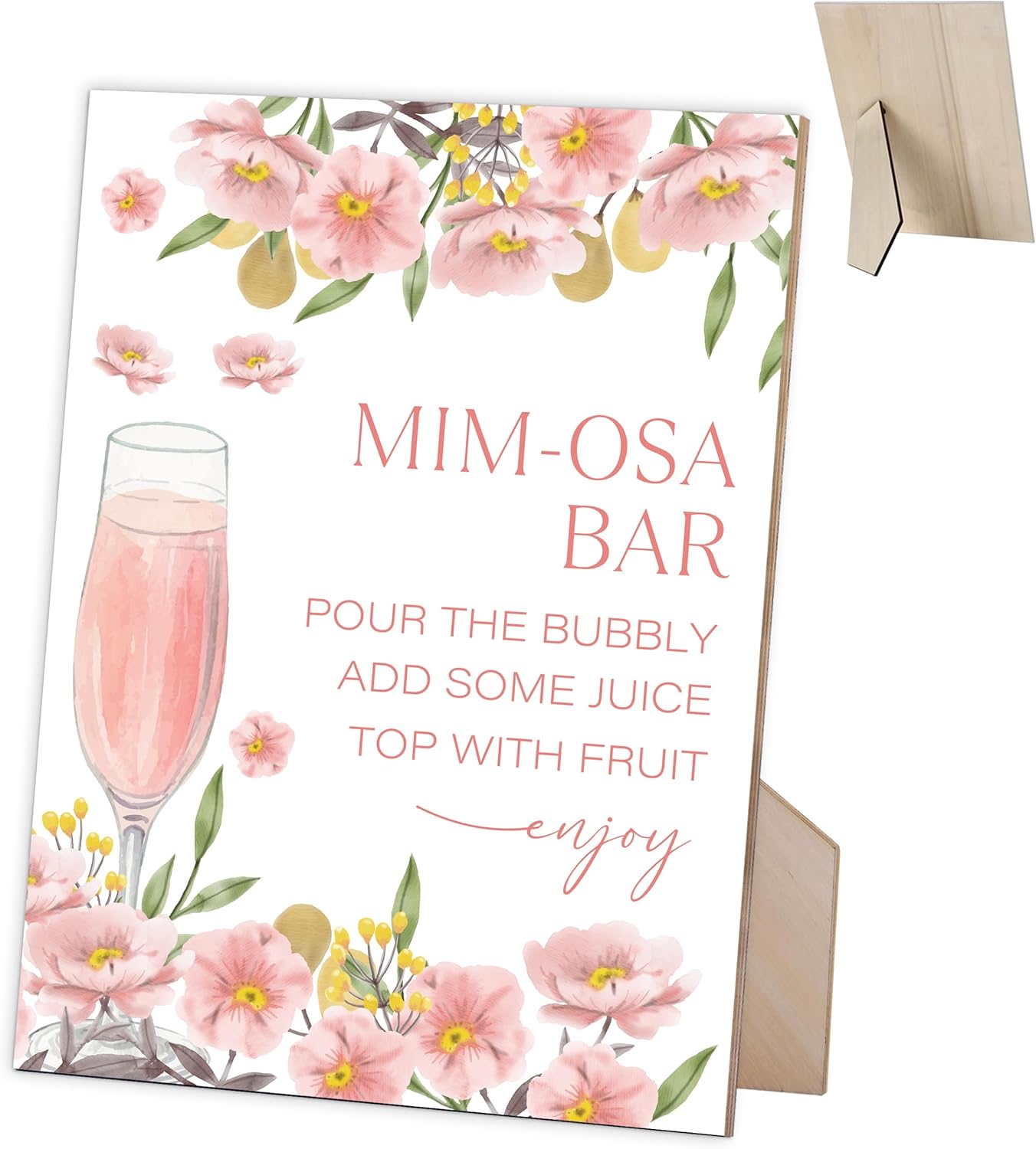Amazon.com: Blush Pink Floral Mimosa Bar Sign,for Wedding Reception ...