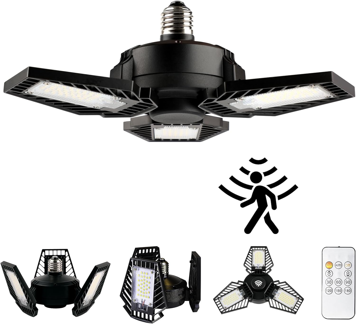 Pinegreen Lighting LED Motion Sensor Garage Lights, 8000 Lumen Garage ...